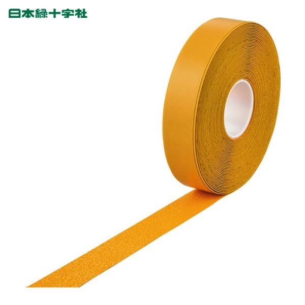 緑十字 ラインテープ|特長:反射と滑り止め機能を備え、屋外のアスファルトやコンクリートにも使用できる耐久性に優れたラインテープです。 再帰反射タイプなので、夜間でもよく目立ちます。