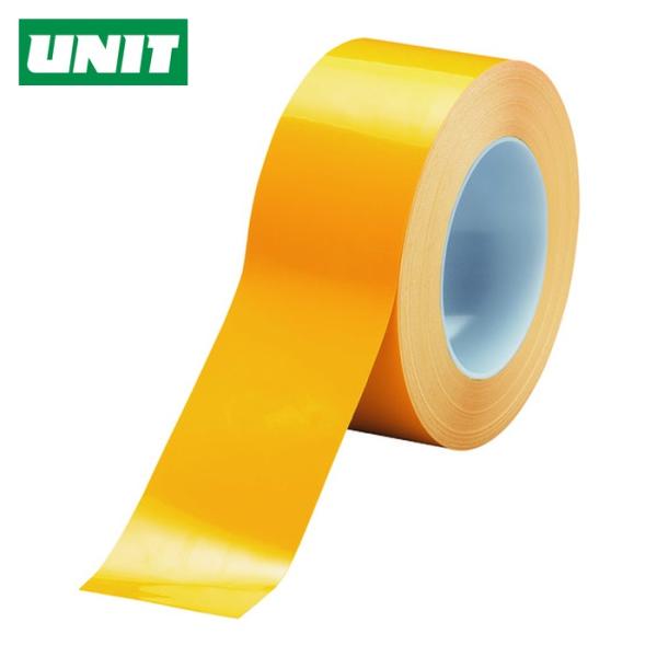 ユニット ラインテープ|特長:色の使い分けで様々な意味合いの区画表示ができます。 オレフィン系フィルムを使用し、燃焼時に有毒な塩素ガスを発生しません。 粗面(凹凸面)に追従性が良い強粘着タイプの合成ゴム系粘着剤を使用しています。