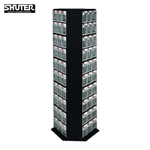 SHUTER 小型パーツケース|特長:本体が回転し、せまいスペースでも効率的に細かなパーツを保管・管理できます。