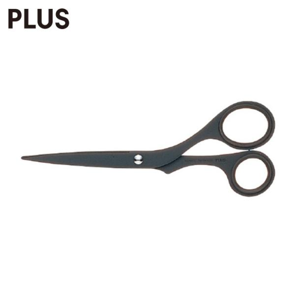 PLUS ハサミ|特長:丈夫で使いやすいステンレス製のはさみです。 刃には、フッ素樹脂をコーディングしていますので、さらりとした切れ味を保ちます。 事務用のはさみです。