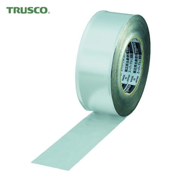 TRUSCO アルミテープ|特長:強粘着タイプのアルミ箔テープです。 はく離紙がなく、ゴミの発生がありません。 手切れが良く曲面追従性に優れ仕上がりもきれいです。