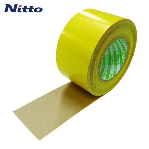 日東エルマテ ラインテープ|特長:コシのある基材と強力な粘着剤を使用しているため、粗面にもよく追従します。 耐摩耗性、耐久性に優れた厚手タイプです。 テープ表面に汚れが付いても拭き取りやすくなっています。