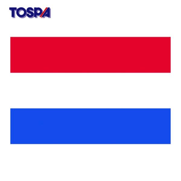 東京製旗 標示旗|特長:ポリエステル100%でシワになりにくく、軽量で風に良くなびきます。 雨に濡れても乾きが早いです。