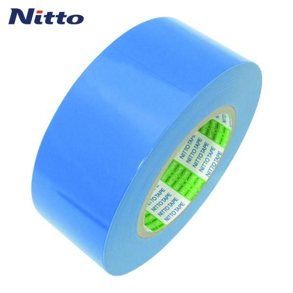 日東エルマテ ラインテープ|特長:はく離紙がない、ゴミゼロタイプです。 鉛やPVCを使わず、環境に優しいテープです。 有機溶剤を含まない粘着剤を使用しています。