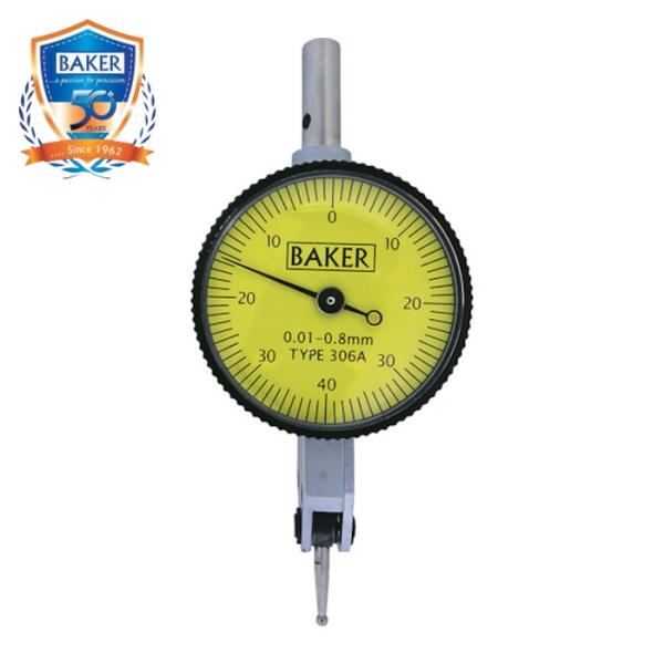 BAKER テストインジケータ|特長:切換レバーのない一般的なノークラッチタイプです。 宝飾用軸受石やスイス製精密ベアリングを採用しており、操作性がスムーズです。 ボディは頑強な真鍮製、ベゼルはアルミ製です。