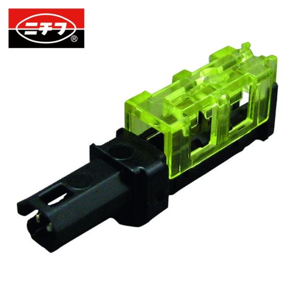 ニチフ 配線接続用コネクタ|特長:単一コネクタでオス・メス接続が可能です。 コネクタをつなげ、多極としても使用可能です。 電線被覆むき不要です。