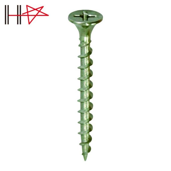 DAIDOHANT コーススレッドスクリュー|特長:ねじ山の間隔が長く(粗目)ねじの溝が深い、電動工具を使って作業するもっとも一般的な木工用ビスです。