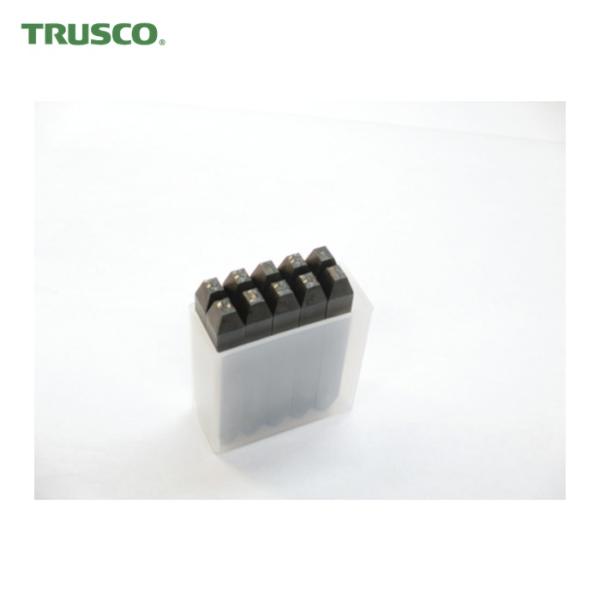 TRUSCO 刻印セット(数字)|特長:数字の6と9は兼用できますので、9を除き「・」を入れ10本セットとしました・彫りが深く、シャンクも太いため美しい文字が刻印され、非常に長持ちする刻印です。 先端は丁寧に研磨されており、正確に刻印できます。