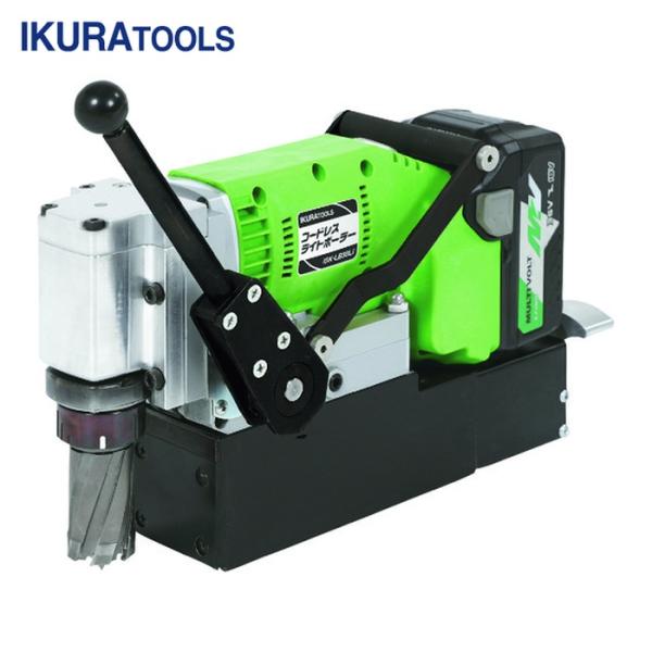 育良 磁気ボール盤|特長:電源いらずで様々な現場に対応可能なコードレスタイプです。 DC36Vモーターを搭載しています。 超軽量8。