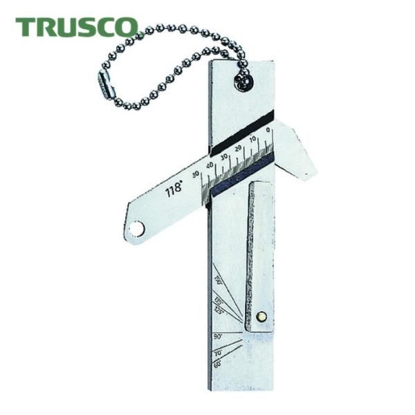 TRUSCO 角度ゲージ|特長:直径3~45mmまでのドリル切り刃の長さ、角度の左右対象が同時に測定できます。 回転子による角度設定は、被切削材先端角度ゲージとして便利です。 (先端角60・70・90・125・135・150°目盛付)・携帯...
