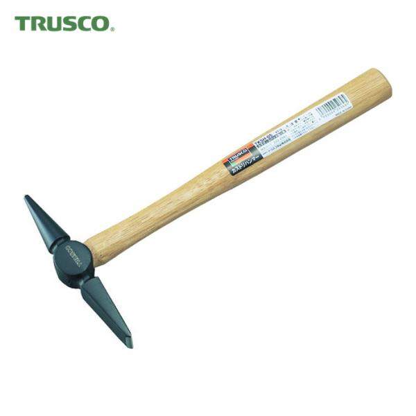TRUSCO 溶接用ハンマー|特長:頭部は完全焼き入れ処理(硬度50~55度)をしています。 柄は樫よりも軽くて丈夫で弾力性のあるヒッコリーを使用しています。