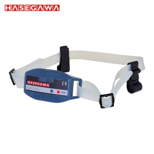 HASEGAWA 活線警報器|特長:ヘルメット取付型の高圧活線接近警報機です。 付属のホルダにより、バンドのずれ・外れを防止します。