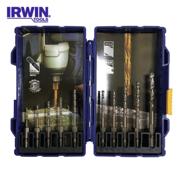 IRWIN 六角軸鉄工ドリルセット|特長:130°X型シンニング加工を採用した事で先端が滑りにくく位置決めが容易です(3。 0mm以上)。 一体成型により高耐久、低振動を実現しました。