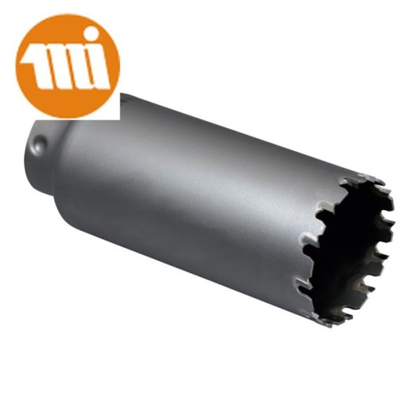 ミヤナガ 替刃式コアドリル|特長:ガイドバー320使用の場合、厚み130mmまでの金属サンドイッチパネルの穴あけが可能です。 ガイドバーの使用によりセンター穴が大きくならず、金属系サイデイングの穴あけが綺麗に安全に行えます。