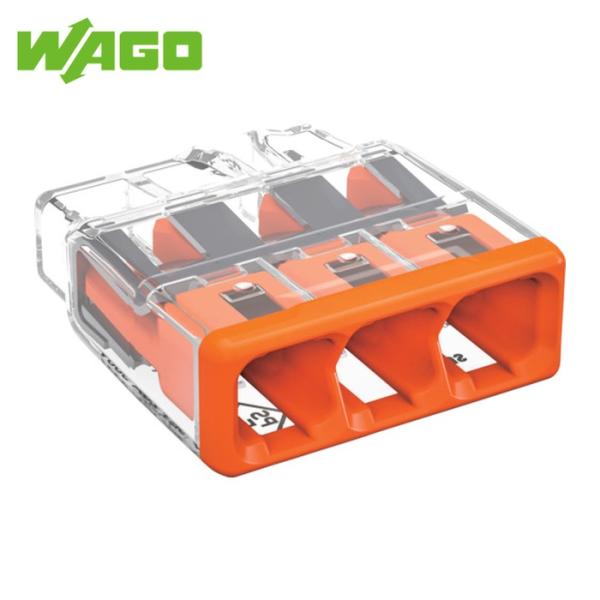 WAGO 配線接続用コネクタ|特長:極数毎に色分けされ識別がしやすいです。 ハウジングがよりクリアになり、電線挿入目視確認が容易になりました。 引抜強度をよりアップしました。