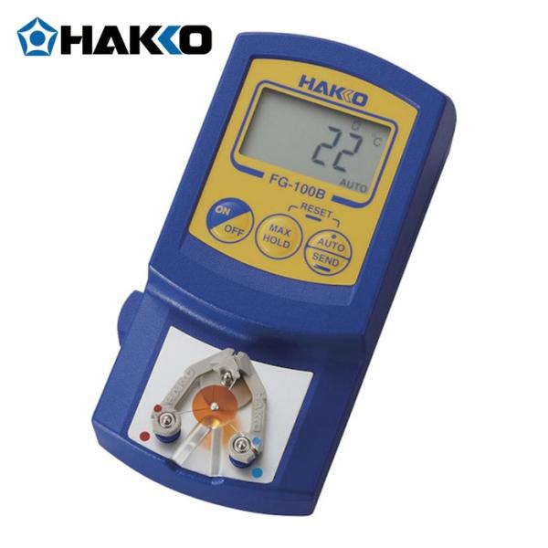 白光 コテ先温度計|特長:IR通信で対応はんだこてに測定結果送信することができます。 こて先温度を読み取って平均値を出す過程を自動化します。 温度測定回数が表示されるためセンサーの交換時期が分かります。