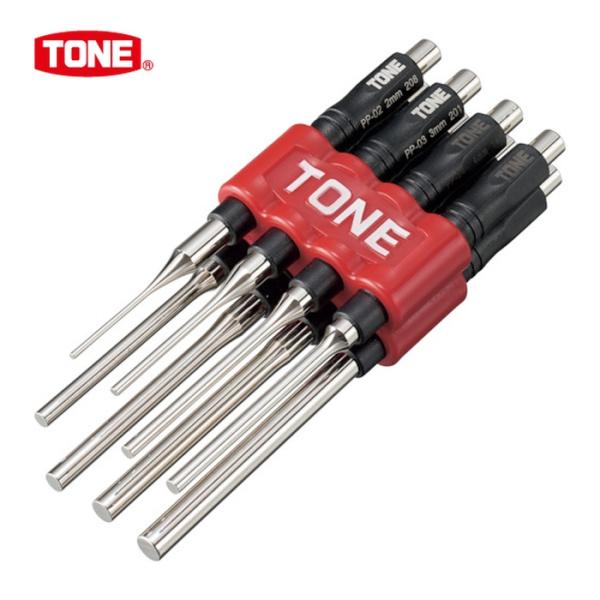 TONE ピンポンチ|特長:手に馴染む樹脂グリップ付です。