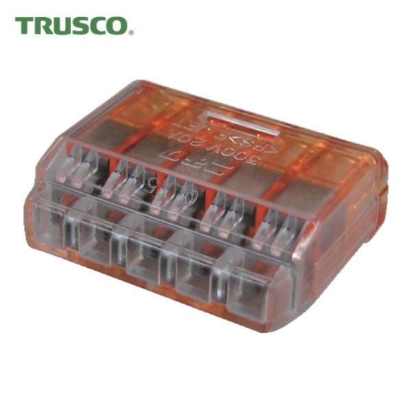 TRUSCO 配線接続用コネクタ|特長:独自の2点接触スプリング構造です。 透明カバーで結線が目視で確認できます。 JIS C2813(屋内配線用差込形電線コネクタ)適合品です。