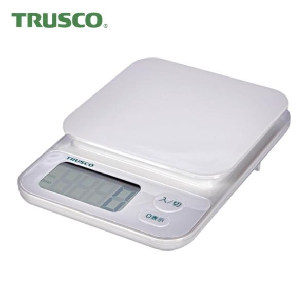 TRUSCO デジタルはかり|特長:最大計量3kg、最小表示0。 1gのデジタルスケールです。 電源を入れてから0g表示までは約2秒、速やかに計量が可能です。