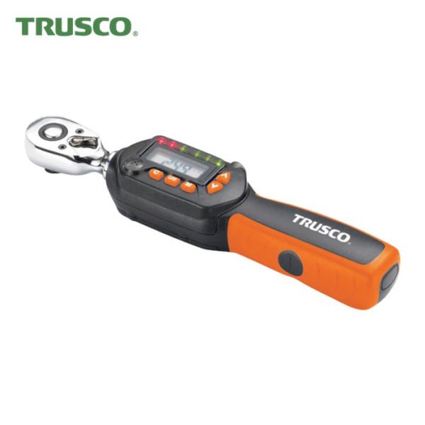 TRUSCO トルクレンチ(デジタル式)|特長:ブザー音とLED点灯と液晶表示でトルク状態を知らせます。 USB通信ケーブルでパソコンに接続でき、データはCSVファイルで抽出できます。 校正証明書付です。