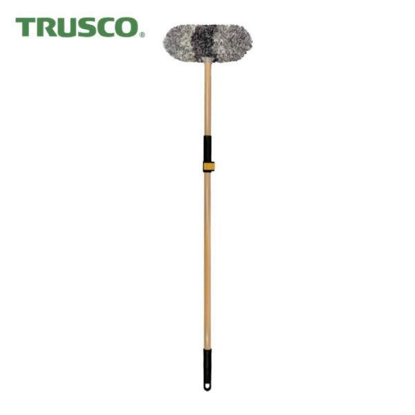TRUSCO モップ|特長:360度にモップが付いているため、あらゆる角度で掃除可能です。 ふんわりとした毛で、ワークを傷つけないため、機械の掃除や洗車に最適です。 ボリューム感たっぷりのブラシで綺麗にします。