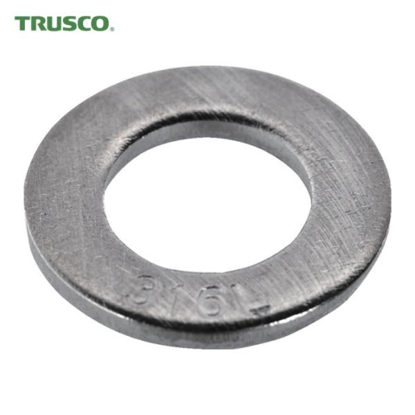 TRUSCO 平ワッシャー|特長:おねじの頭あるいはナットが母材に食い込まないための一般的な平ワッシャーです。