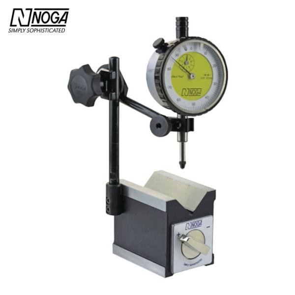 NOGA マグネットブロック|特長:オンオフノブの操作により、Vブロックマグネット部の磁力の入切ができます。 さまざまな形状のワークをしっかりと保持します。 ノガ社独自のホルダーとの組合わせによって、工作機械回りの様々な機械加工の要求に応えます。