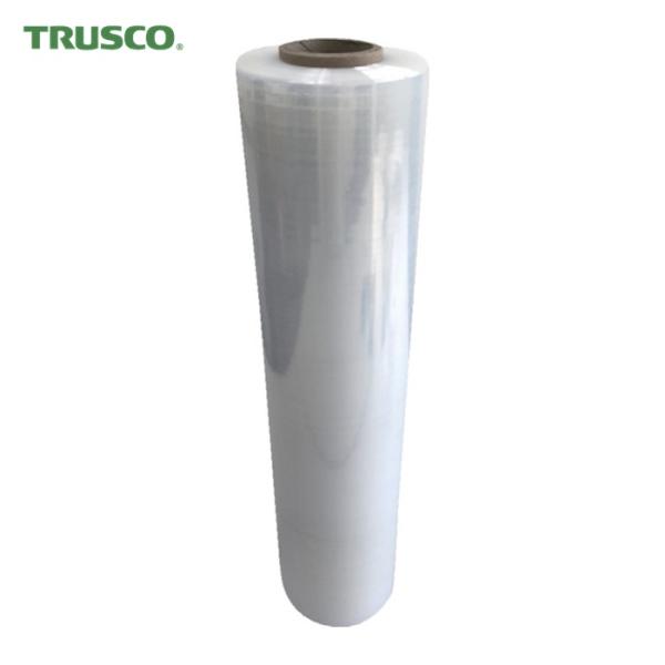 TRUSCO ストレッチフィルム|特長:通常よりスリムな2インチ紙管のためフィルムを多く巻くことができ、交換回数を減らせます。 使用量が多くても容積を小さく保管できます。 交換回数が減るので、使用後の紙管廃棄量を削減できます。