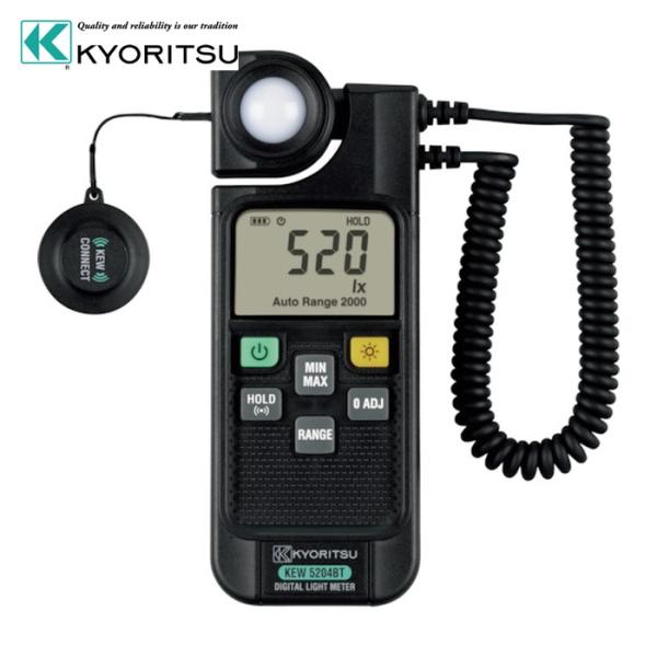 KYORITSU 照度計|特長:1~199900ルクスまでの広範囲な測定レンジです。 オートゼロアジャスト機能を搭載し、高精度な照度測定が可能です。 MAX/MIN表示機能、バックライト付きの大型LCD採用しています。