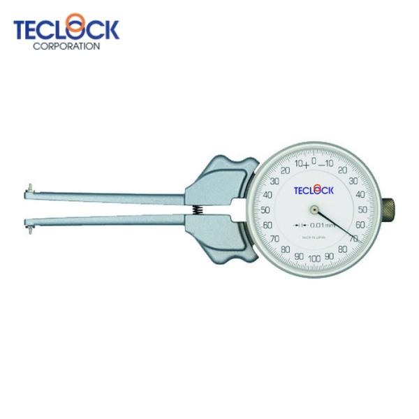 TECLOCK ダイヤルキャリパーゲージ|特長:測定寸法に応じて付属の替測定子を交換することで、設定した寸法の±1mm(指示範囲2mm)内での比較測定が行えます。 替測定子の改良でOリングの溝径の測定に便利です。 金型試作品の内径測定ができます。