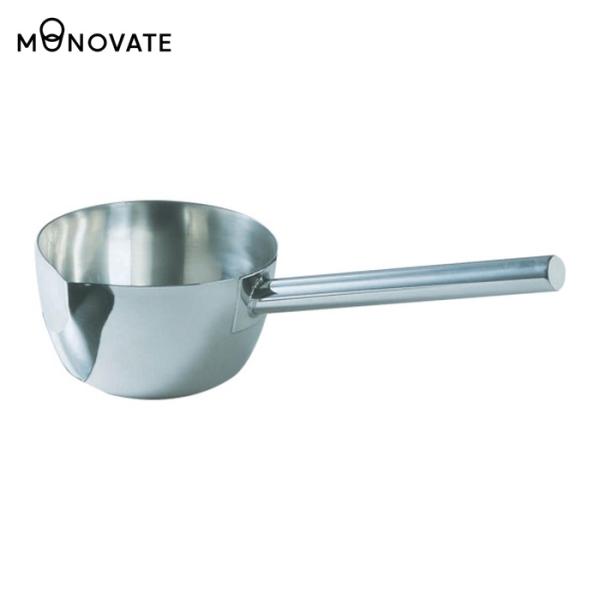 MONOVATE 杓(しゃく)|特長:カップと柄を全周溶接しているため、液だまりがなく衛生的です。 注ぎ口が付いているため適量小分けに最適です。 オールステンレス製のため、滅菌処理が可能です。