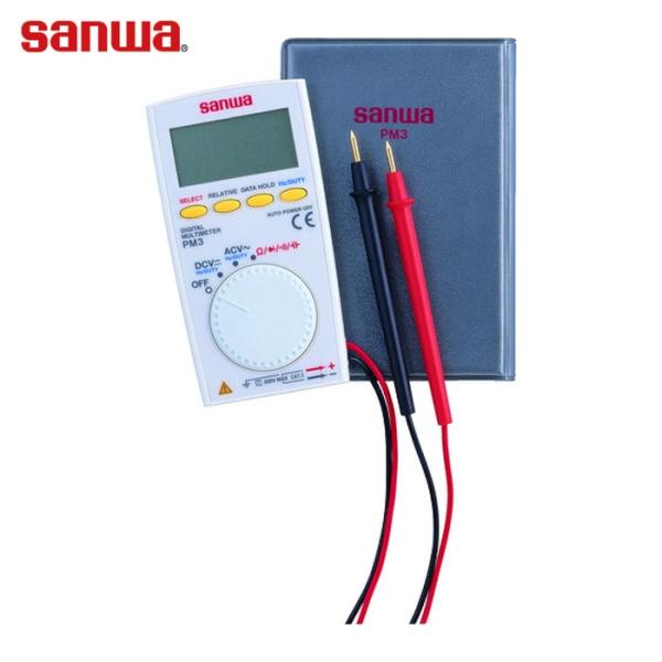 SANWA デジタルテスタ|特長:本体厚さ8。 5mm超薄型コンパクトタイプです。 CE規格品です。
