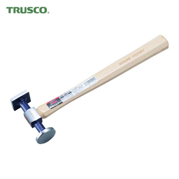 TRUSCO 板金ハンマー|特長:広い打撃面の四角型と丸型になっています。 柄は軽くて丈夫で弾力性のあるヒッコリーを使用しています。 頭部硬度はHRC40~50です。