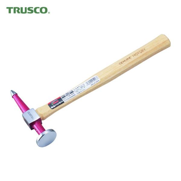 TRUSCO 板金ハンマー|特長:柄は軽くて丈夫で弾力性のあるヒッコリーを使用しています。 頭部硬度はHRC40~50です。