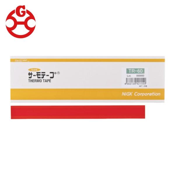 日油技研 温度管理用示温材|特長:特定の温度で変色し、冷却すると元の色に戻り繰り返し使用できる可逆性示温材です。 テープ状なので、自由な長さに切ってご使用いただけます。