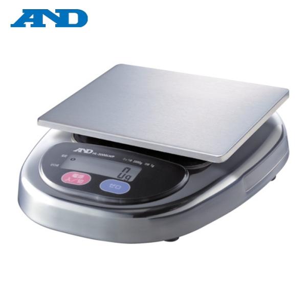 A&amp;D 防じん・防水型デジタルはかり|特長:容器保護等級IP65で、本体に水をかけて洗浄可能なステンレスボディーです。 (水没は避けてください)・容器を載せた状態でゼロ表示可能な風袋機能付です。 ジャバッと洗えて安心、衛生的、長持ちです。
