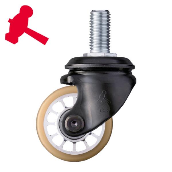 ハンマー ねじ込み式低床式キャスター|特長:荷重に対する耐久性が高く、車輪の回転が円滑です。