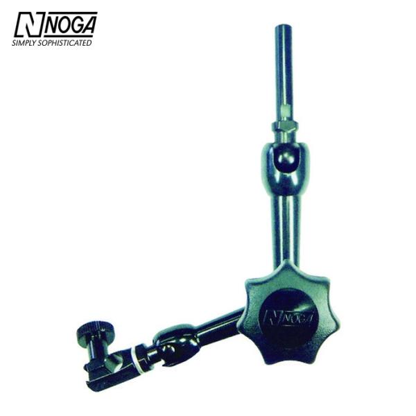 NOGA ダイヤルゲージスタンド|特長:スピンドルから吊り下げて芯出しに使用します。 アーム表面はクロムを使用しないブラックフィニッシュ仕上げです。