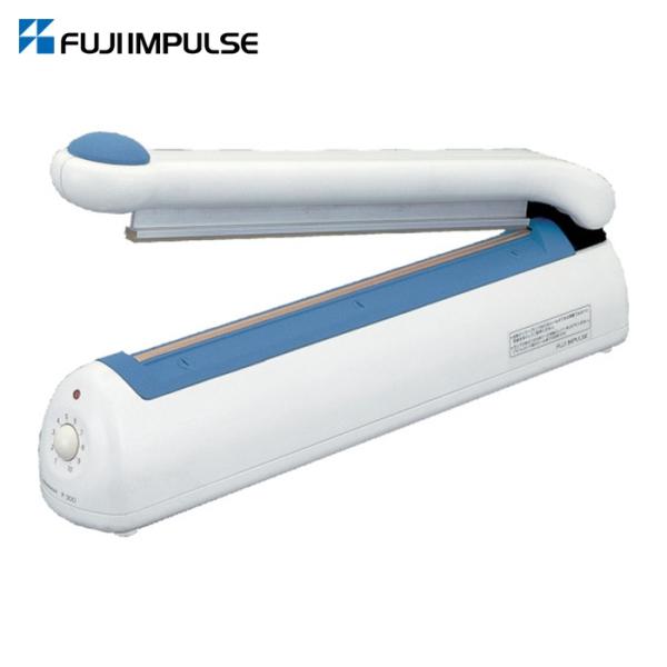 富士インパルス 卓上シーラー|特長:シール完了をランプと電子音でお知らせします。 ヒーター線を交換することで、溶断シールが可能です。 レバーを軽く押さえるだけで、簡単にシール完了します。