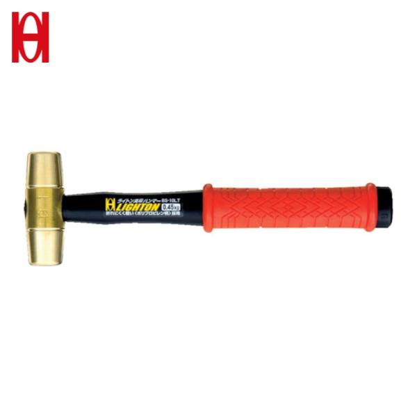 OH 真鍮ハンマー|特長:ポリプロピレン柄は軽くて強く、手に吸い付くような握りやすいグリップで作業能率があがります。 頭部は真鍮製なので銅ハンマーに比べ打撃力・耐久性に優れています。