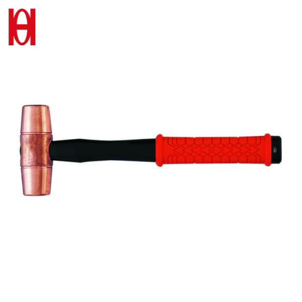 OH 銅ハンマー|特長:ポリプロピレン柄は軽くて強く、手に吸い付くような握りやすいグリップで作業能率があがります。 頭部は伸銅品、非加熱加工でネバリがあり長寿命です。