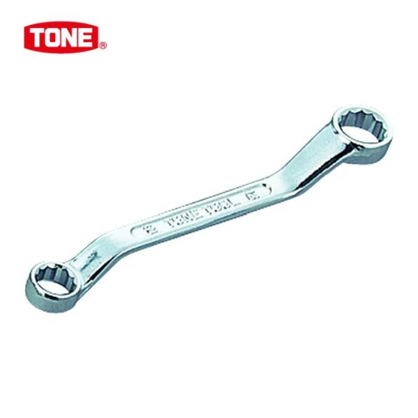 TONE 両口めがねレンチ|特長:柄部の曲がり角度が45°で全長が短いため、狭い箇所で周辺の障害物を避けて作業ができます。