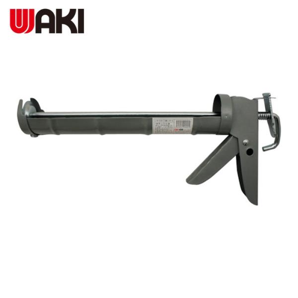 WAKI コーキングガン|特長:カートリッジ式充填剤の施工用具です。 ガン先端に掃除棒が付いています。