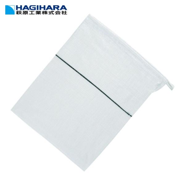 萩原 土のう|特長:ポリエチレン(PE)製のためしなやかで、大変扱いやすい製品です。 砂を入れると25kgとなることを示すブラックラインが標準で入っています。