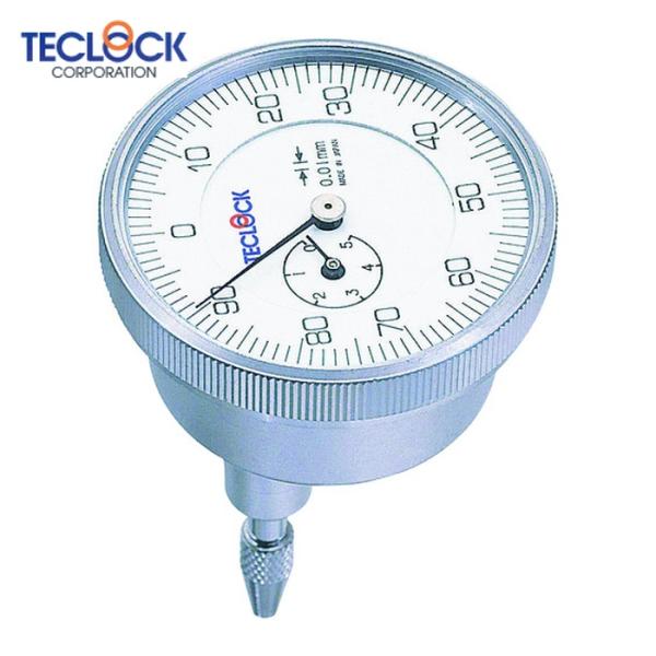 TECLOCK ダイヤルゲージ|特長:測定面に対して目盛板が平行で上から見るタイプです。 歯車の歯底測定・振れ測定に便利です。