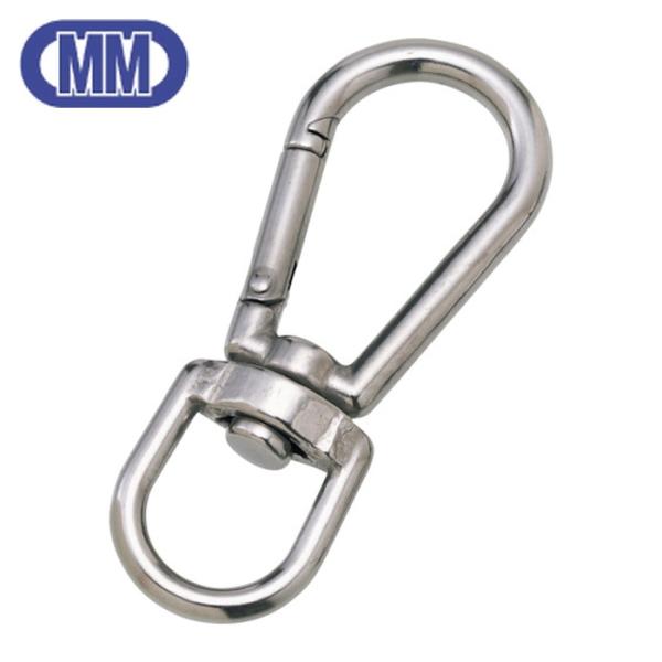 水本 フック|特長:アイの部分が回転するので連結した時にからみません。