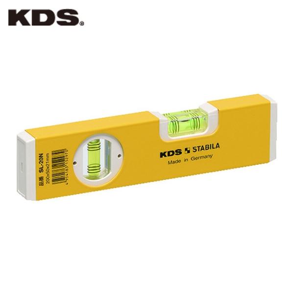 KDS アルミ製水平器|特長:両端は耐衝撃性を高めるプラスチックリブ付です。 スタビラ社独自の気泡管完全固定方式のため、狂いにくい構造です。 (ドイツ特許取得)・高精度、プロ仕様のアルミレベルです。