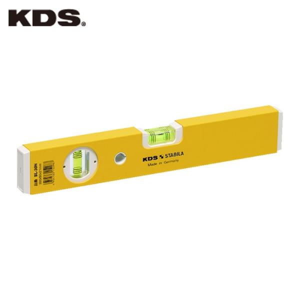 KDS アルミ製水平器|特長:両端は耐衝撃性を高めるプラスチックリブ付です。 スタビラ社独自の気泡管完全固定方式のため、狂いにくい構造です。 (ドイツ特許取得)・高精度、プロ仕様のアルミレベルです。