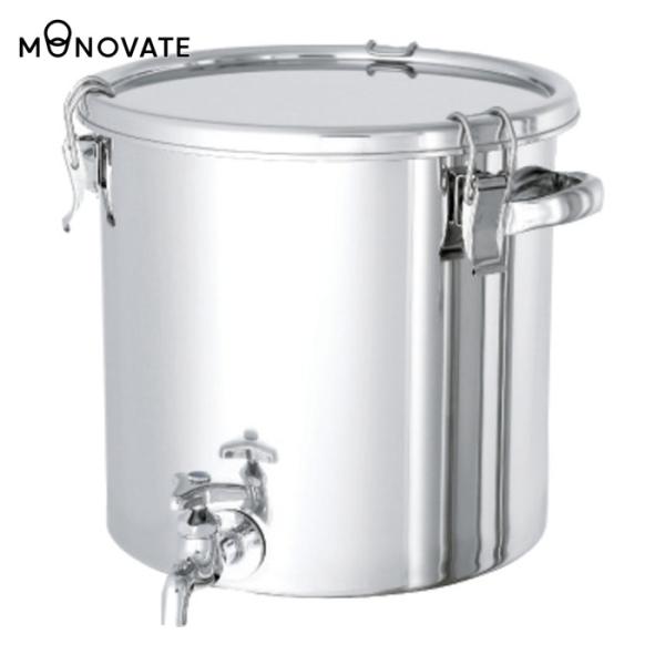 MONOVATE ステンレスタンク|特長:内容物を排出できるように蛇口を取り付けています。