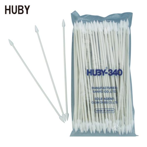 HUBY 工業用綿棒|特長:優れた吸収性で、かつコットンが膨潤しません。 残留溶解物質が少量です。 シリコーンフリーのパッケージです。